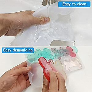 6 PCS Pet Tag Resin Molds, AFUNTA Dog Bone Shaped Tag Silicone Molds Photo Memorial Resin Molds Silicone with 10 Key Rings, for DIY Keychain Pet Tag Pendant Craft