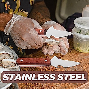 Home Tools Oyster Shucking Knife 2pcs Oyster Knife Shucker Set Oyster Shucker Clam Knife with Wood Handle Seafood Opener for Kitchen Chef Picnic Grilling