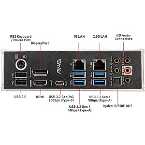 MSI MAG B460 Tomahawk Gaming Motherboard (ATX, 10th Gen Intel Core, LGA 1200 Socket, DDR4, CFX, Dual M.2 Slots, USB 3.2 Gen 2, 2.5G LAN, DP/HDMI, Mystic Light RGB)