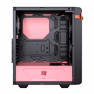 ASUS TUF GT301 NEZUKO Mid-Tower Compact Case Demon Slayer Edition for ATX Motherboards with Honeycomb Front Panel,120mmAura Addressable RBG Fans,Headphone Hanger, and 360mm Radiator Support, 2xUSB 3.2