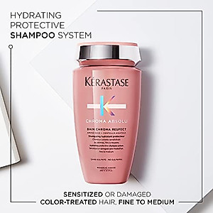 KERASTASE Chroma Absolu Chroma Respect Shampoo | For Sensitized or Damaged Color-Treated Hair | Protects and Hydrates | Fine To Medium Hair | With Glycerin and Hyaluronic Acid | 8.5 Fl Oz