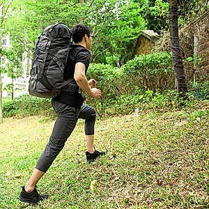 NACATIN Hiking Backpack, 60L Lightweight Large Rucksack for Men Women, Tear and Water-resistant Ideal for Climbing Mountaineering Fishing Travel Cycling