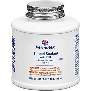 Permatex 80632 Thread Sealant with PTFE, 4 oz. , White