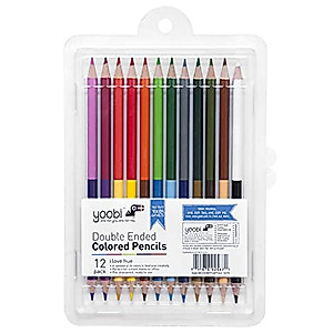 Yoobi Double-Ended Colored Pencils | Multicolor | 12pk | School, Home, Office Use