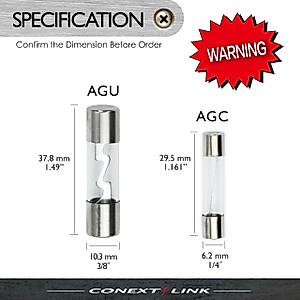Conext Link AGC 7.5-25 Nickel Glass Tube Fuse 25 Pack [7.5 Amp] （14375）