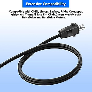 BXIZXD 5 Feet Splitter Lead Y Power Cord for Lift Chair or Power Recliner, Replacement Power Supply Cable, 2 Motors to 1 Power Supply for Okin Limoss Lazboy Pride Catnapper