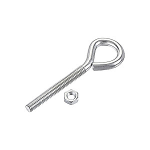 uxcell M4x40mm Eye Hooks Screws Bolts Kit, 15pcs Carbon Steel Hanger Eyelet Hooks Screw with Hex Nuts for Metal Hook, Wood Terminal Ring Hooks