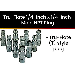 Hot Max 28130 Tru-Flate 1/4-Inch x 1/4-Inch Male NPT Plug, 10-Pack