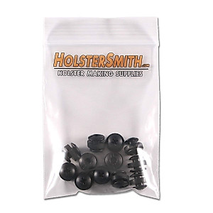 HolsterSmith Holster Attachment Mounting Assembly – (12 Pack) - (1/4 Chicago Slotted Binding Post + 1/4 Truss Head Screw + 1/8 EPDM Washer) - for DIY KYDEX Holster Belt Clips & More