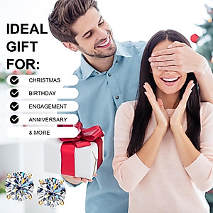 RAPRGOLD Moissanite Stud Earrings Lab Created 10K Real Yellow Gold Earrings Jewelry Gifts for Women Men, Solitaire Round Cut Moissanite Studs for Men Solid Gold in Secure Screw Back 1.60cttw 6mm