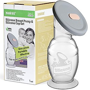 haakaa Silicone Breast Pump & Silicone Cap 5oz/150ml