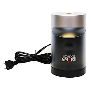 School Smart Vertical Electric Pencil Sharpener, For Classroom, Home, and Office Use, Black and Grey