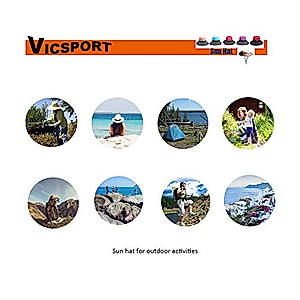 VICSPORT Women Sun Hat Wide Brim Bucket Mesh Boonie Cap Outdoor Fishing Hats UV Protection Blue