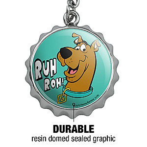 Scooby-Doo Ruh Roh Keychain Chrome Plated Metal Pop Cap Bottle Opener