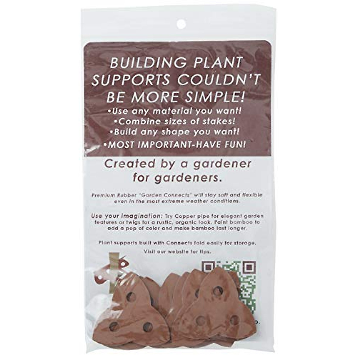 Garden Things GC-2003 Stretch Rubber Plant Stake Connecter, 3-Hole, Black