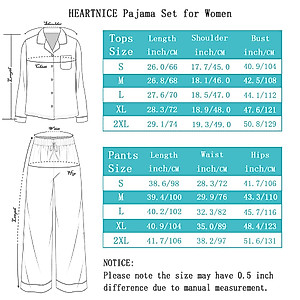 HEARTNICE Womens Pajama Set, Soft Long Sleeve Pajamas & Long Pants with Pockets, Warm Button-up Sleepwear Lightweight Lounge Pjs (Black-L, M)