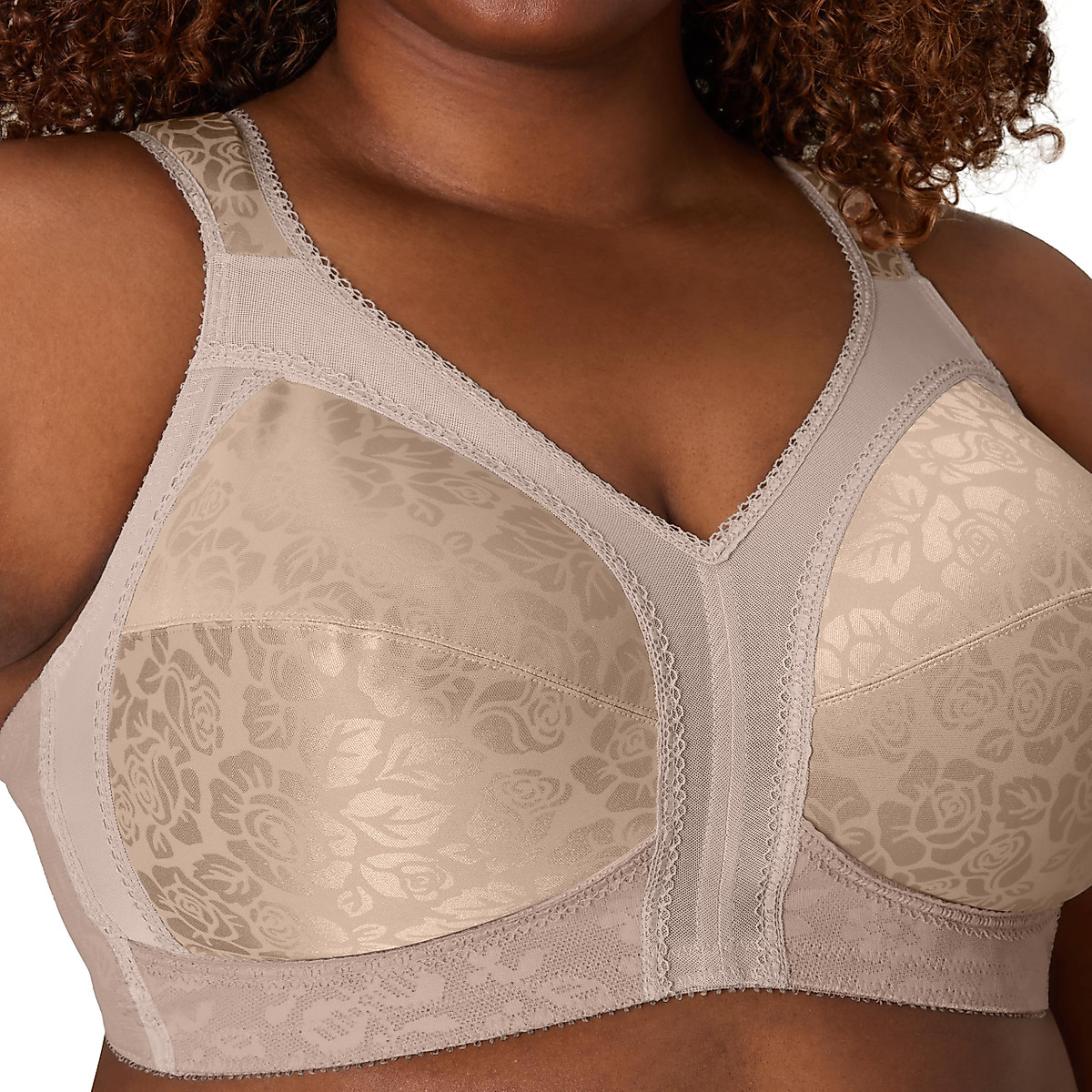 PLAYTEX Womens 18 Hour Comfort-strap Wireless Bra, Full-coverage With 4-way Trusupport, Single & 2-pack Bras, Toffee, 54C US