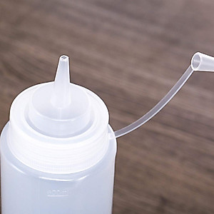 lasenersm 1 Piece Plastic Squeeze Bottle Plastic Squeeze Condiment Bottle Ketchup BBQ Sauce Dispensing Bottle with Twist On Cap Lids for Sauce Ketchup Craft Paint(12 Oz, White)