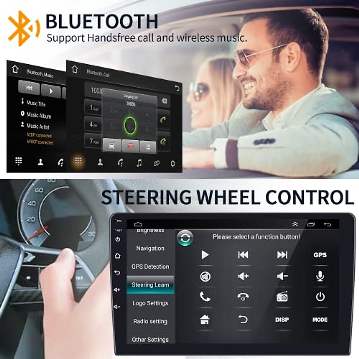 2023 Android 11 Double Din Car Stereo with Wireless Apple Carplay Android Auto, Hikity 10 Inch Touch Screen Car Radio with HiFi/BT/GPS Navigation Support Fastboot Backup Camera WiFi Connection
