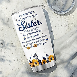 JENOIS Cups Soul From Sisters Tumblers, Sister Gifts, Sister Big Sis, Tumbler 20 Oz With Lid And Straw