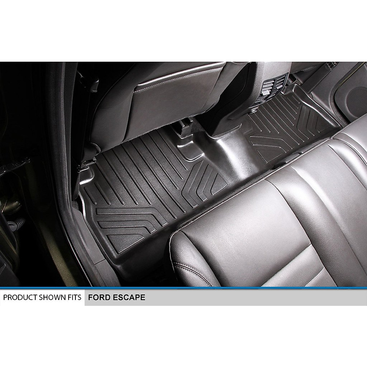 SMARTLINER Custom Fit Floor Mats 2 Rows and Cargo Liner Set Black Compatible with 2013-2019 Compatible with Ford Escape
