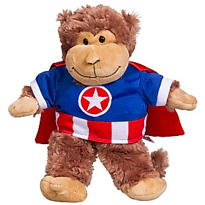 Bear Icon Hero with Cape T-Shirt Teddy Bear Clothes Fits Most 8"-10" Stuffed Animals