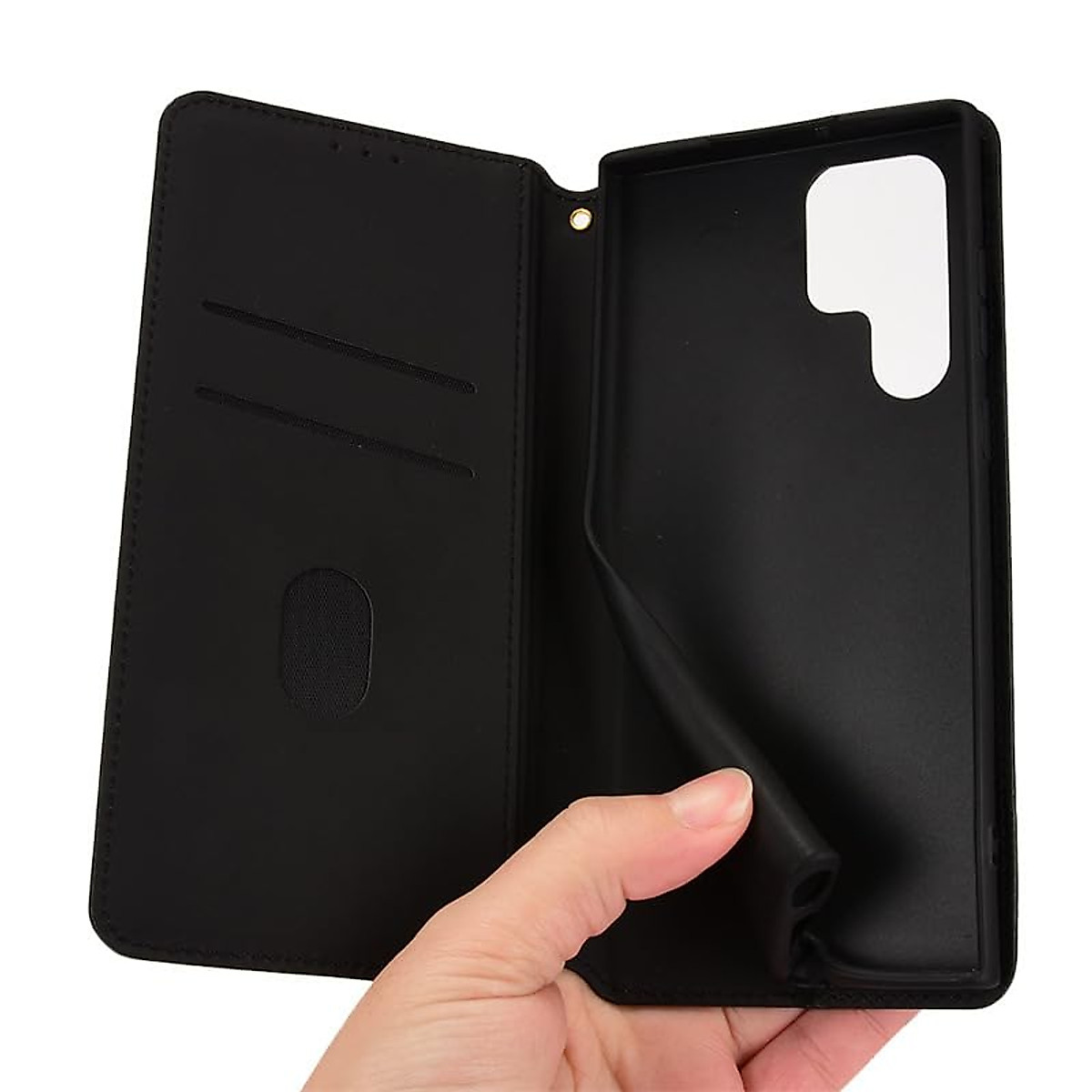 Compatible with Oppo Reno 6 Pro 5G Case,Compatible with Oppo Reno6 Pro 5G PEPM00 CPH2249 PU Leather Kickstand with Card Holders Flip Magnetic Closure Protection Phone Wallet Cover Black