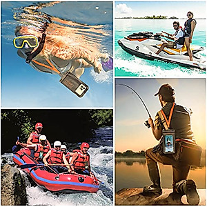 EZTOUR Floating Waterproof Phone Pouch, Universal Water Proof Cell Phone Case with Lanyard for iPhone 14 Pro Max/ 13 Pro Max/ 12 Pro Max/ 11/ S22 Black