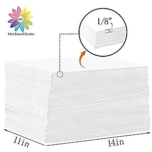 Mat Board Center, Pack of 50 Foam Core Backing Boards, Mounting Board (11x14 - Foam Board, White)