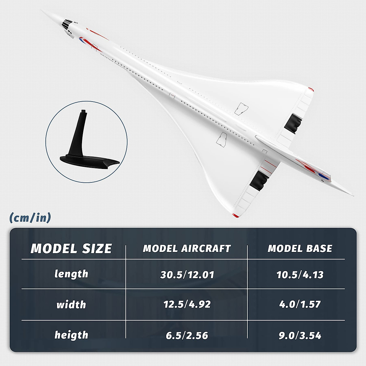 Lose Fun Park 1:200 Scale British Airways Concorde Model Airplane G-BOAG Alloy Diecast Airplane Model Plane Kits for Adults Collection and Gift