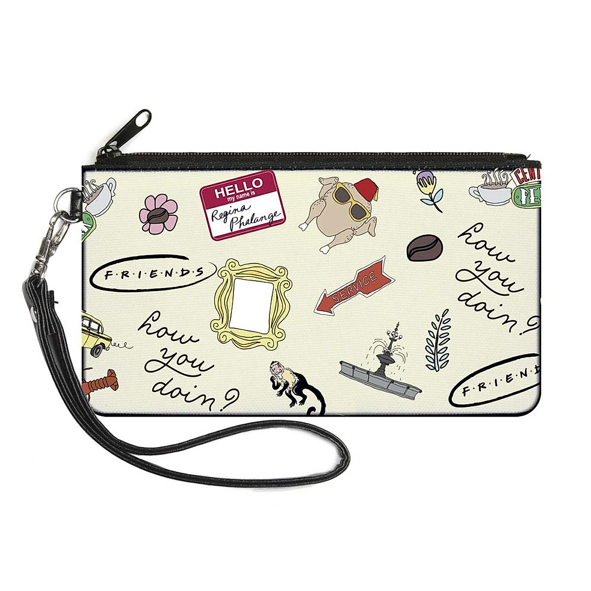 Buckle-Down Women's Standard Zip Wallet Friends Small, 6.5" x 3.5"