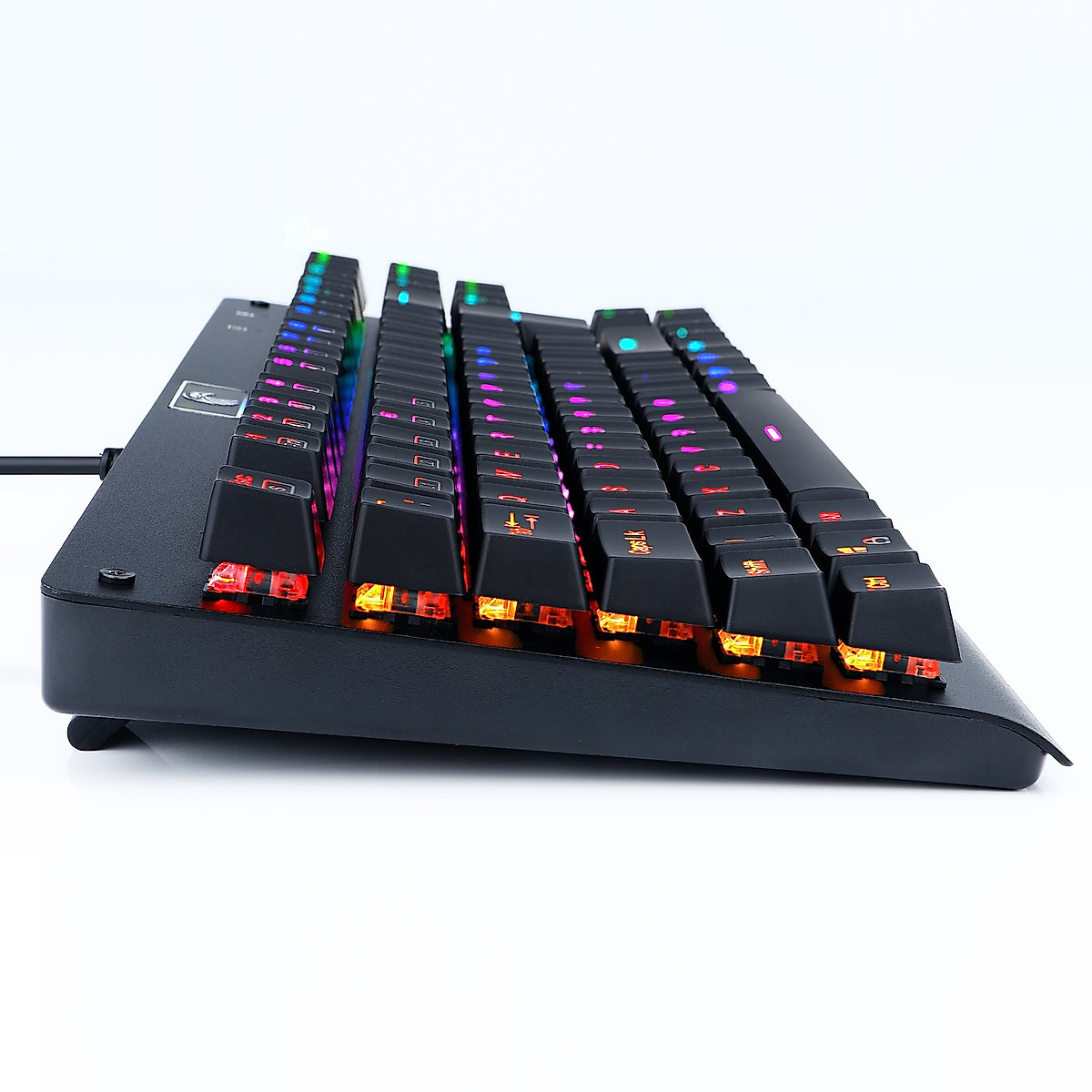 HUO JI E-Element Mechanical Eagle Z-77 Programable RGB Backlit Mechanical Gaming Keyboard with DIY Blue Switches, 88 Keys Anti-Ghosting,UK Layout, Black