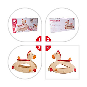 Classic World Wooden Rocking Horse, Ride On Toy for Kid Toddler Baby, Durable Baby Rocking Toy