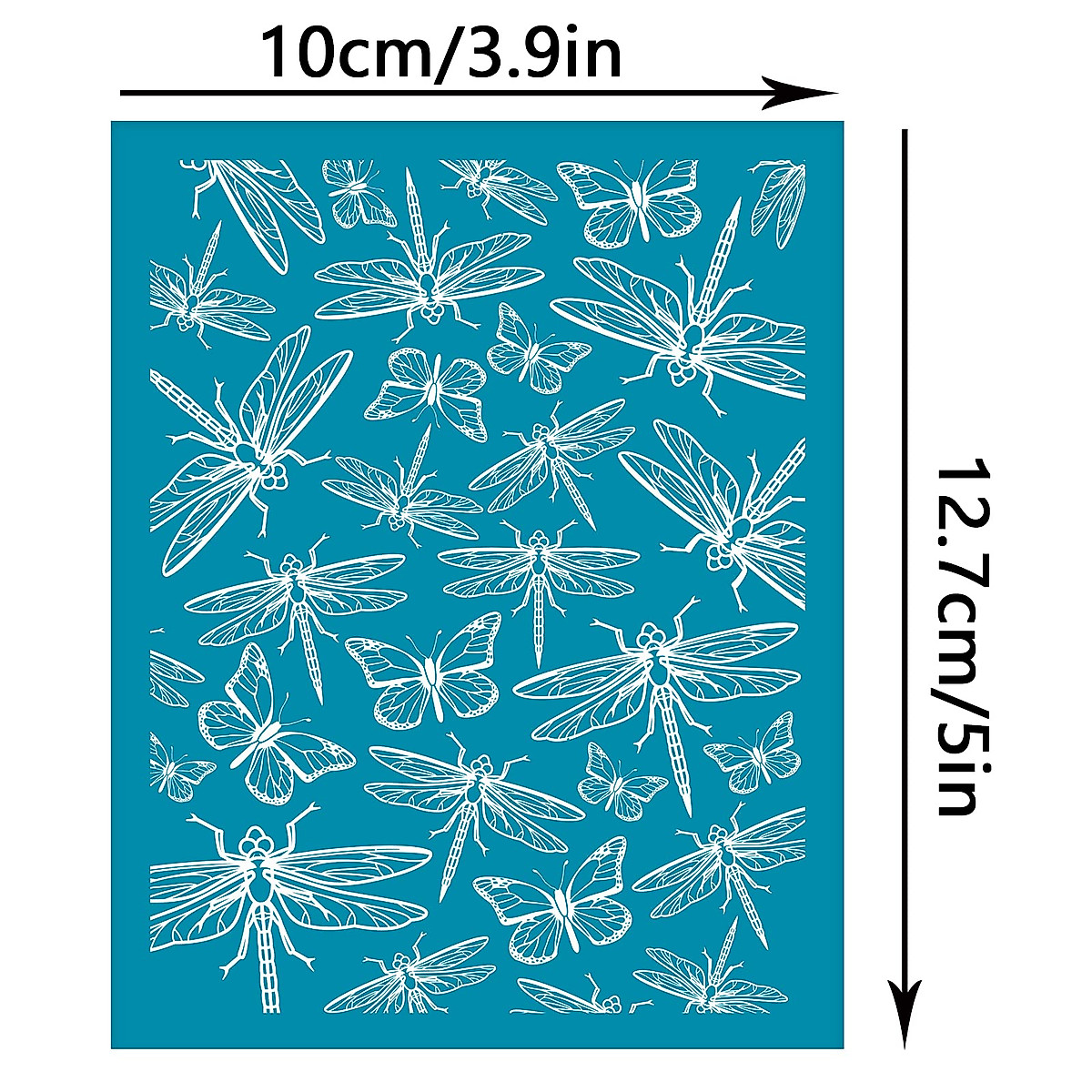 OLYCRAFT 4x5 Inch Silk Screen for Polymer Clay Dragonfly Butterfly Clay Stencils Reusable Silk Screen Stencils Non-Adhesive Transfer Stencils Mesh Stencil for Polymer Clay Jewelry Making