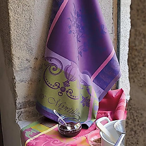 Garnier Thiebaut Myrtilles Violet French Jacquard Kitchen Towel 100% Cotton