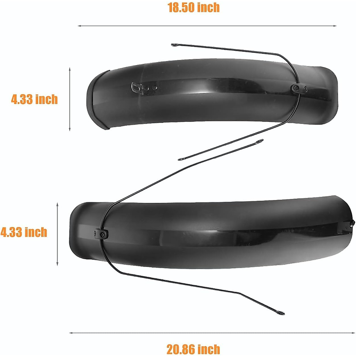 CYCROWN Electric Bike Fender for CycKnight, 4.3" Width PP Front and Rear Tires Bicycle Mud Guards, Fat Tire Mountain Bike Mudguards for Foldable Ebike