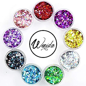 Body Glitter Wenida 9 Colors 190g Holographic Cosmetic Festival Makeup Chunky Powder for Nail Hair Eye Face