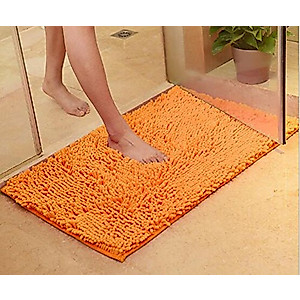 TOPCHANCES Chenille Bathroom Rugs ,Non Slip Extra Soft Plush Bath Mat Absorbent Shaggy Bathroom Rug for Tub, Shower and Bath Room Floor Mats, 23.5" X 35.5"