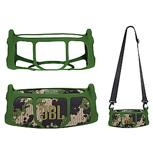 Silicone Cover Skin for JBL Charge 5 - Portable Bluetooth Speaker, by Alltravel, Portable Full Protection Solution, Customized Skin with Color and Shape Matching, for Charge 5 only (Forest Green)