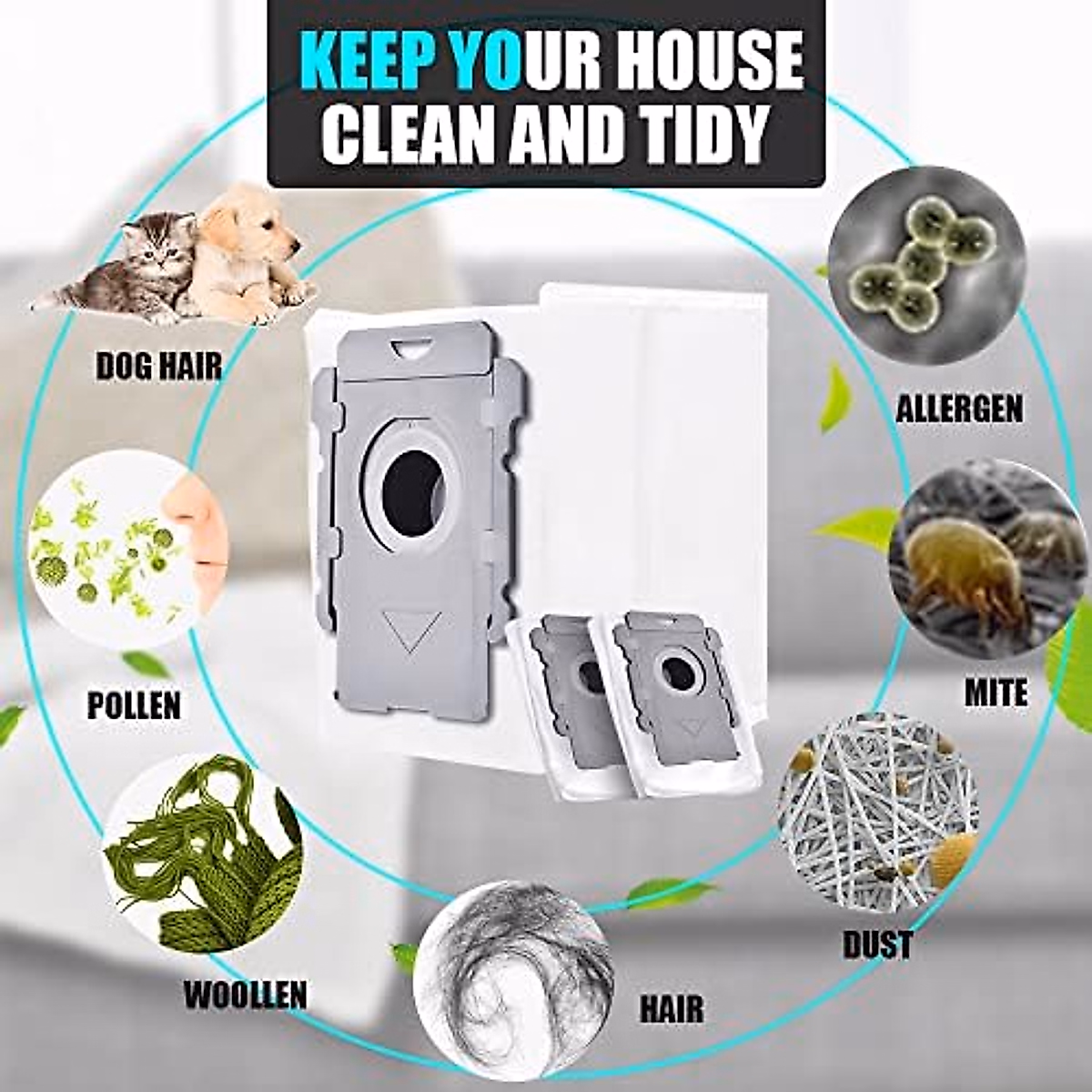 16 Packs For irobot Roomba bag Vacuum Bags, Replacement For irobot Roomba bag i8 i8+, For Irobot Roomba Bags i8Plus i7 Plus, i8, i3, i4,J7+, J7 S9 Plus