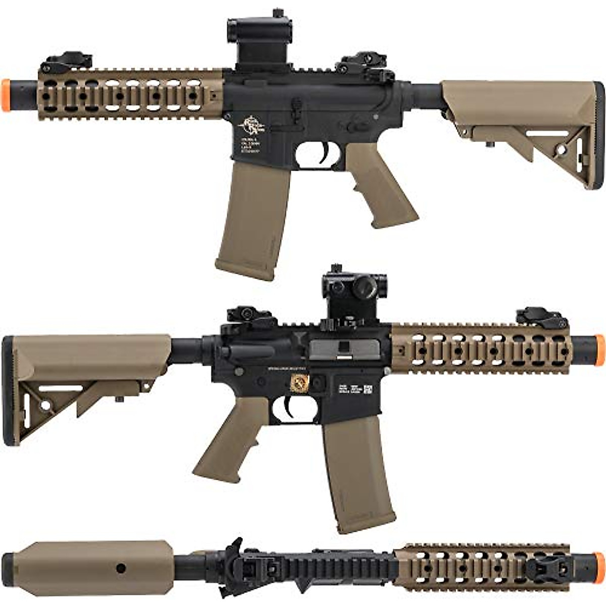 Evike Airsoft - Specna Arm.s/Rock River Arm.s Licensed CORE Series M.4 AEG (Model: M.4 SB.R Sup.Press.ed / 2-Tone Black & Tan)