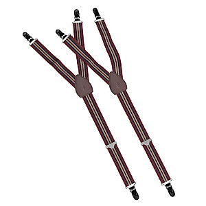 KK & JAY ORIGINAL Premium Stay Tucked Shirt Stays - "Freetown" Striped (Crimson/Navy)