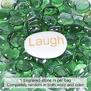 Ausluru 5LB Fire Glass Beads Flat Glass Marbles for Outdoor Fire Pit and Fireplace, Glass Gemstones for Vase Filler, Aquariums, Hydroponics Plants, Home Decor and Christmas DIY Craft, Green