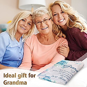 Afterprints Blanket Gifts for Grandma, Grandma Birthday Gifts, Mother‘s Day Gifts for Grandma from Granddaughter Grandchildren, We Love You Cozy Throw Blankets Present 50" x 60"