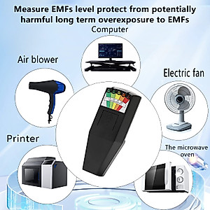 LED Magnetic Field Detector Ghost Hunting Paranormal Equipment Tester Portable Counter (Black, 1 PC)