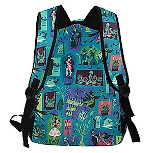 Haunted Mansion Backpack Large Capacity School Book Bag Laptop Backpacks Lightweight Travel Bookbag Kids Daypack