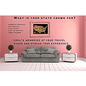 Scratch Off Map Of United States, USA State Scratch Sticker, Travel Map Gift Adventure Wall Poster For Kids Adults (States)