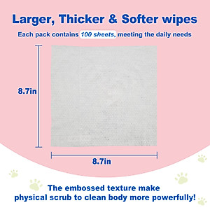 DR.EASY Super Caring Pet Wipes 100ct for Dogs and Cats, Cleans Ears, Face, Butt, Body and Eye Area – Convenient, Ideal for Home or Travel