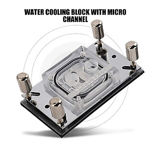 Bewinner PC Water Cooling Block,Computer CPU Water Cooling Block Waterblock Copper Base with Micro Channel,for AM2 / AM2+ / AM3 / AM3+ / AM4 / FM2+ CPU,Processed with Anti-Oxidization Technology