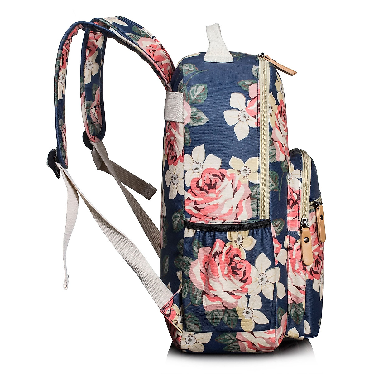 Leaper Floral School Backpack for Girls Travel Bag Bookbag Satchel Dark Blue
